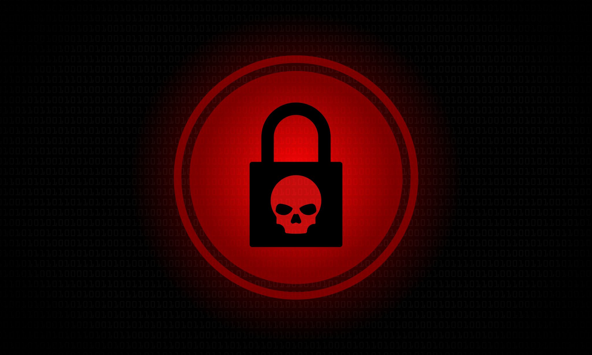 Ransomware alert computer screen stock illustration